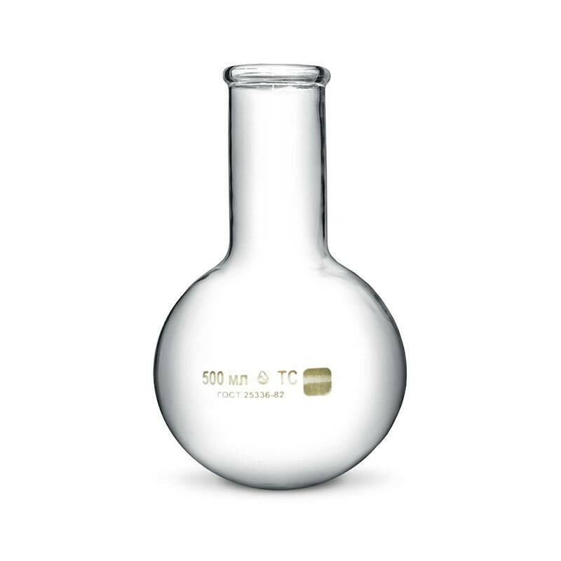 Лабораторная колба Лаборио К-2-150-22, круглодонная, 150мл, боросиликатное стекло