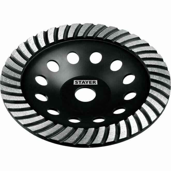 Чашка сегментированная алмазная шлифовальная, STAYER Турбо d 180 мм