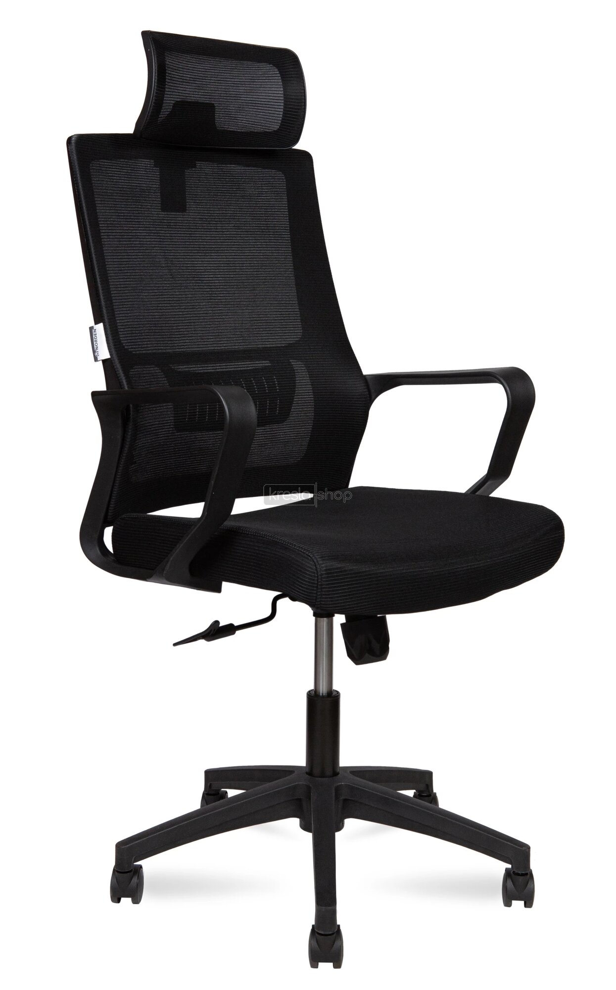 Кресло для персонала Norden Max 818A черная сетка, черная ткань