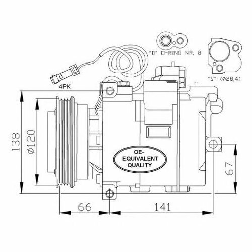 Компрессор кондиционера Nrf 32104 для Audi A4, A6; Skoda Superb I; VW Passat