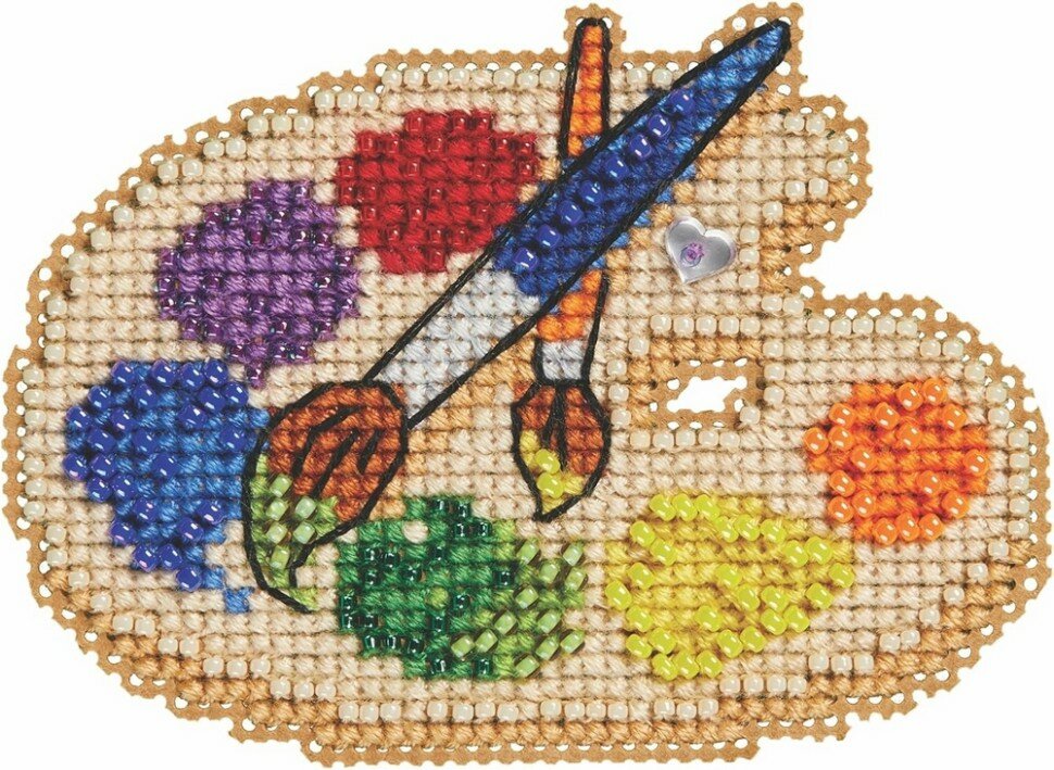 Набор для вышивания Mill Hill #MH182415 Painter's Palette (Палитра художника), Счетный крест, 8.1 x 5.8 см