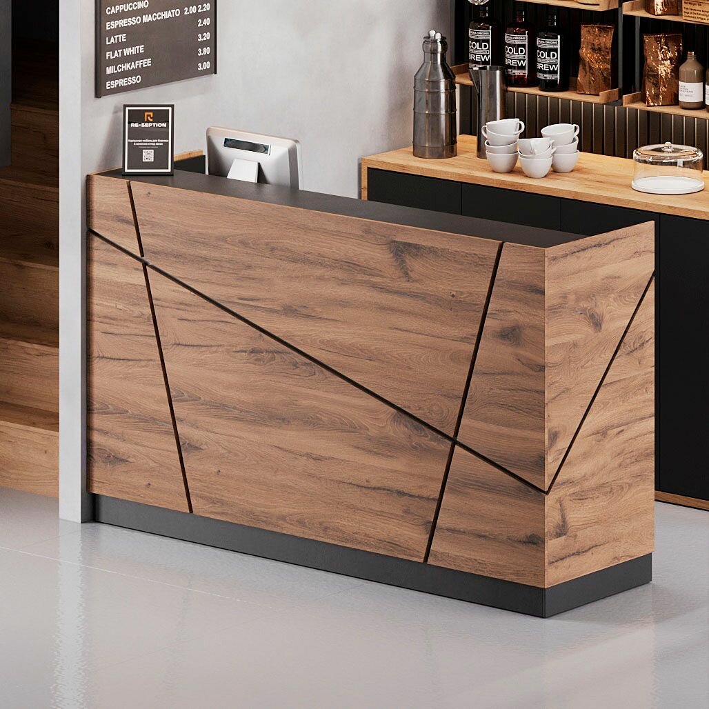 Барная стойка "Хайтек" Черный/Юстус/ 1200х1200х600, Без подсветки