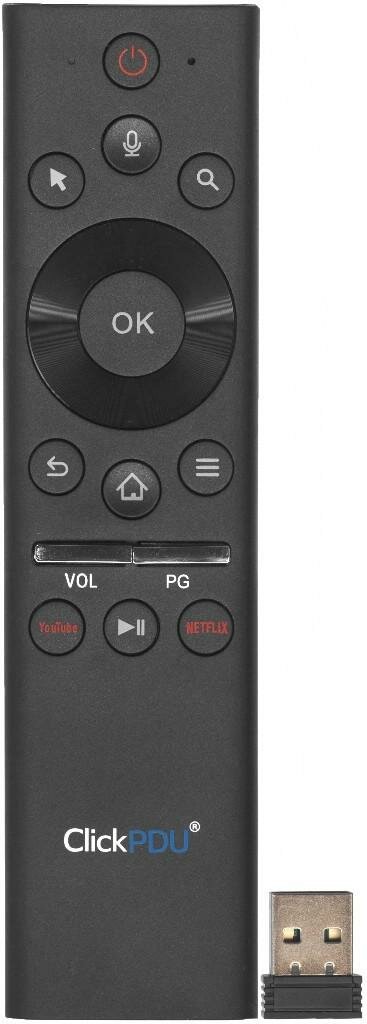 UNIVERSAL ClickPdu Air Mouse CRC2121B 2.4GHz (обучаемый, с гироскопом и голосовым управлением для Android TV Box, PC), П