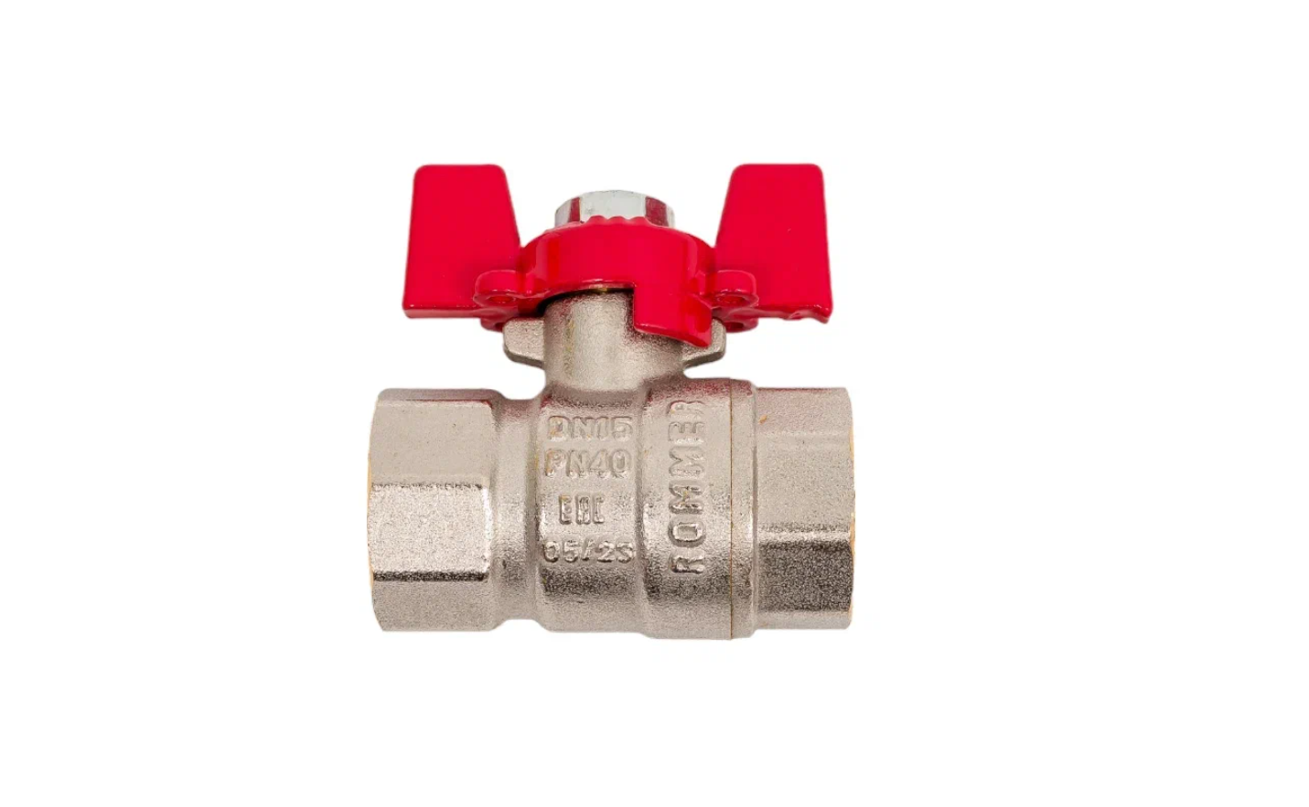 Кран шаровой ROMMER RBV-0003-0110215 1/2" ручка бабочка, внутренняя резьба