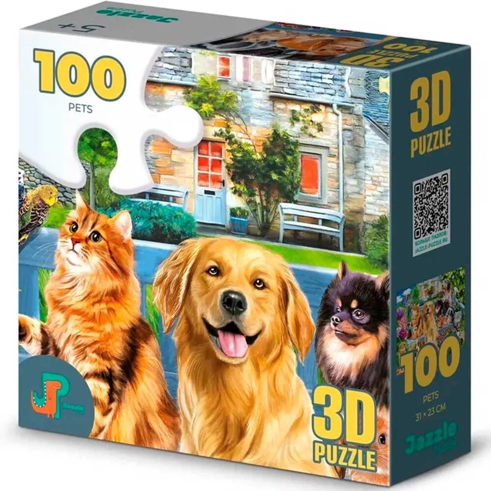 Пазл Prime 3D Домашние питомцы 100 деталей PR16010