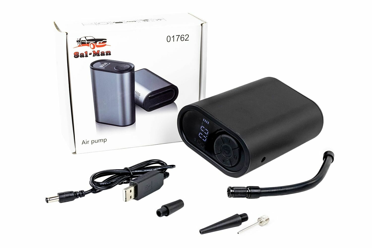 Аккумуляторный автомобильный компрессор sal-man 60вт