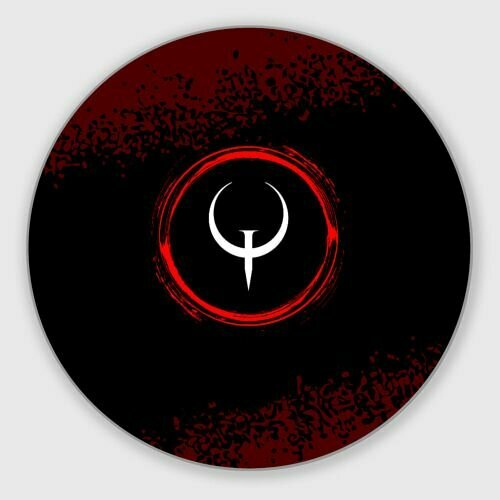 Символ Quake и краска вокруг на темном фоне Коврик для мыши