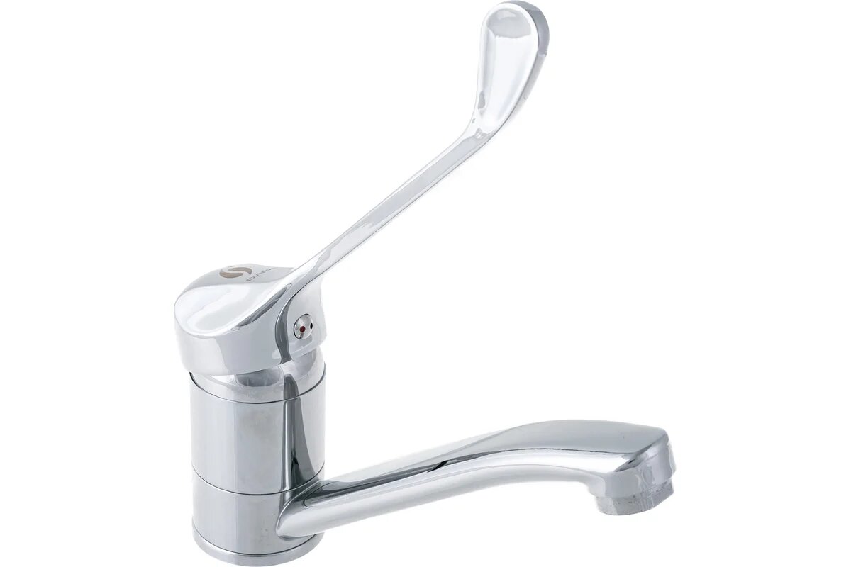 Смеситель для кухни stOMEGA Omega H‑4579 локтевой однорычажный настольный хром с керамическим картриджем 40 мм и поворотным изливом