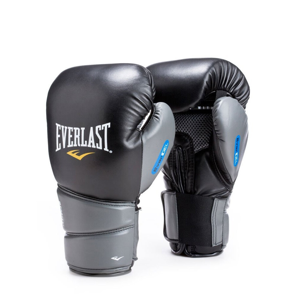 Перчатки тренировочные Everlast Protex2 Gel Pu черные, вес 12 унций, L/XL