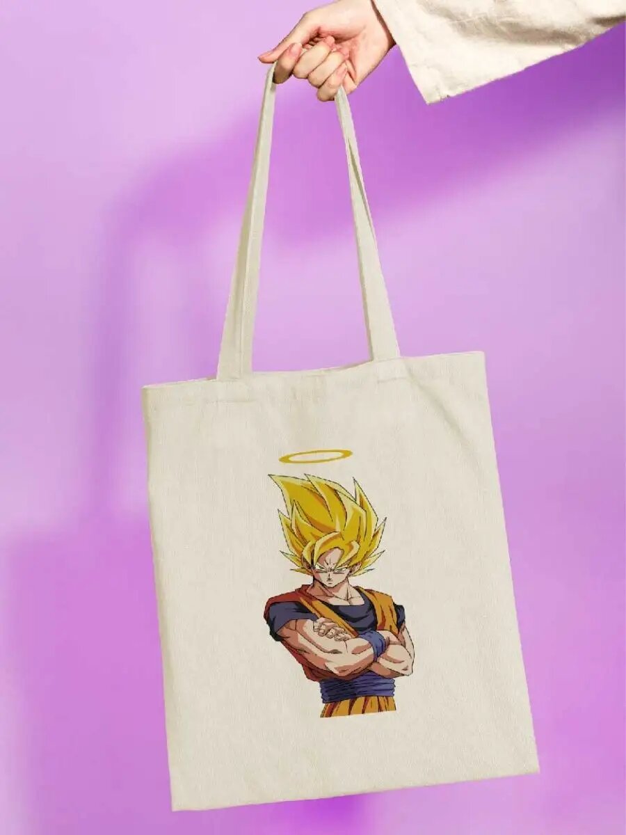 Сумка шоппер  с принтом аниме Гоку Goku