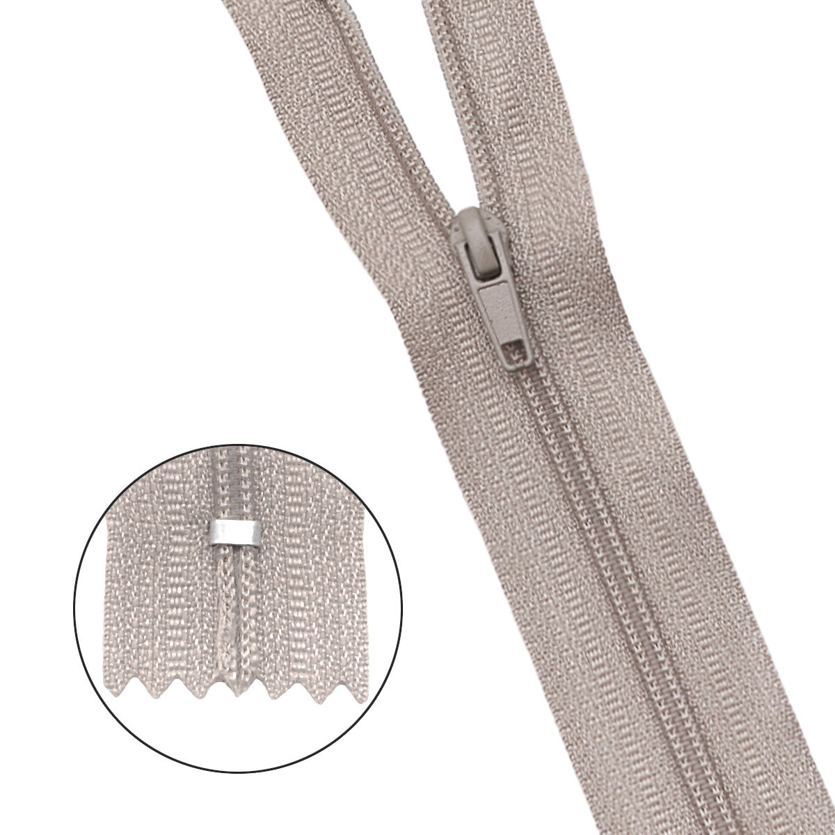 Молния брючная, автомат, Т4, 18 см (128 бежево-серый), 10 шт