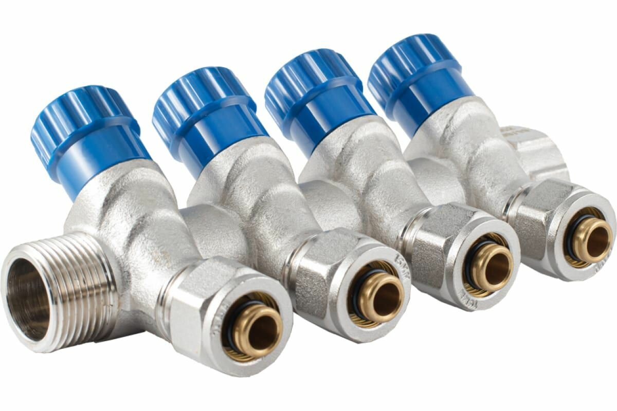 Коллектор в/н с регулировочными вентилями и цангами на 4 выхода PROFACTOR PF MVP 268.4C