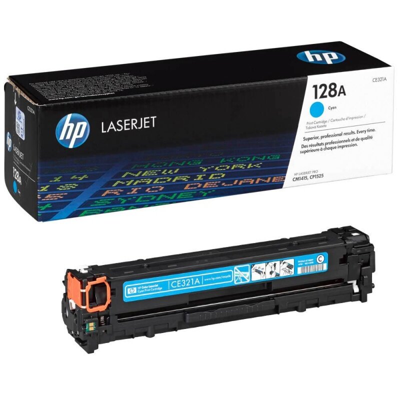 Картридж для лазерных принтеров HP LaserJet CM1415FN, FNW, CP1525N, NW, голубой, 1300 стр (CE321A)