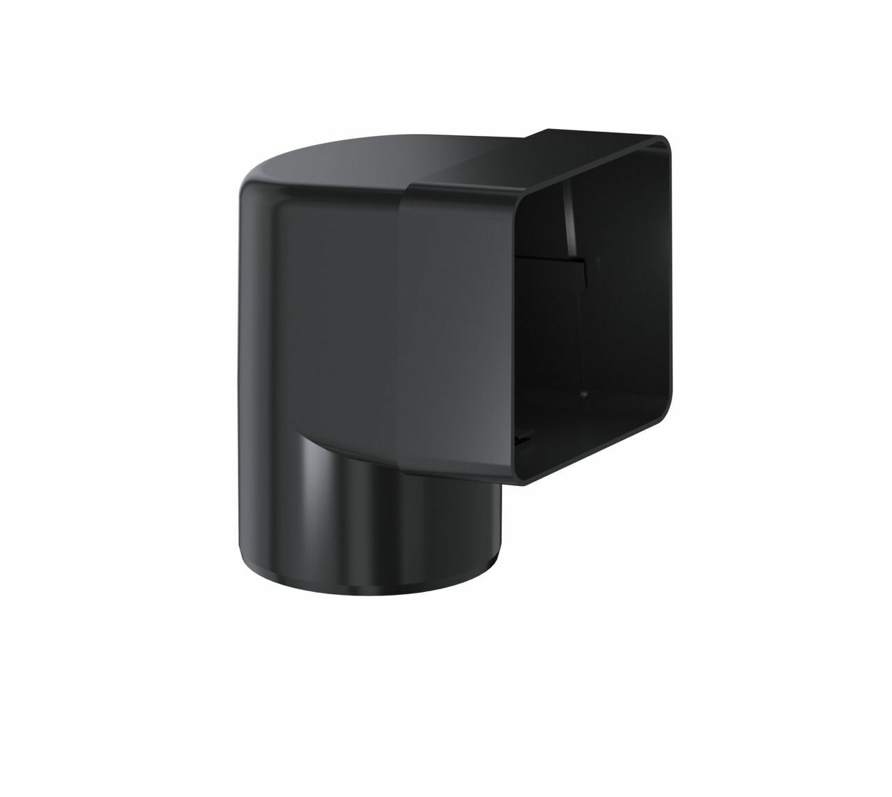 Отвод ПВХ для парапетной воронки Дн 100 100х100мм 90гр черный Fachmann 01.070