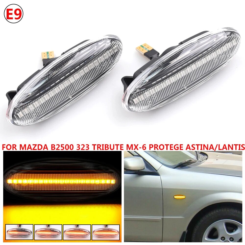 2 шт. указатели поворота Dynamic Crystal для Mazda 323 626
