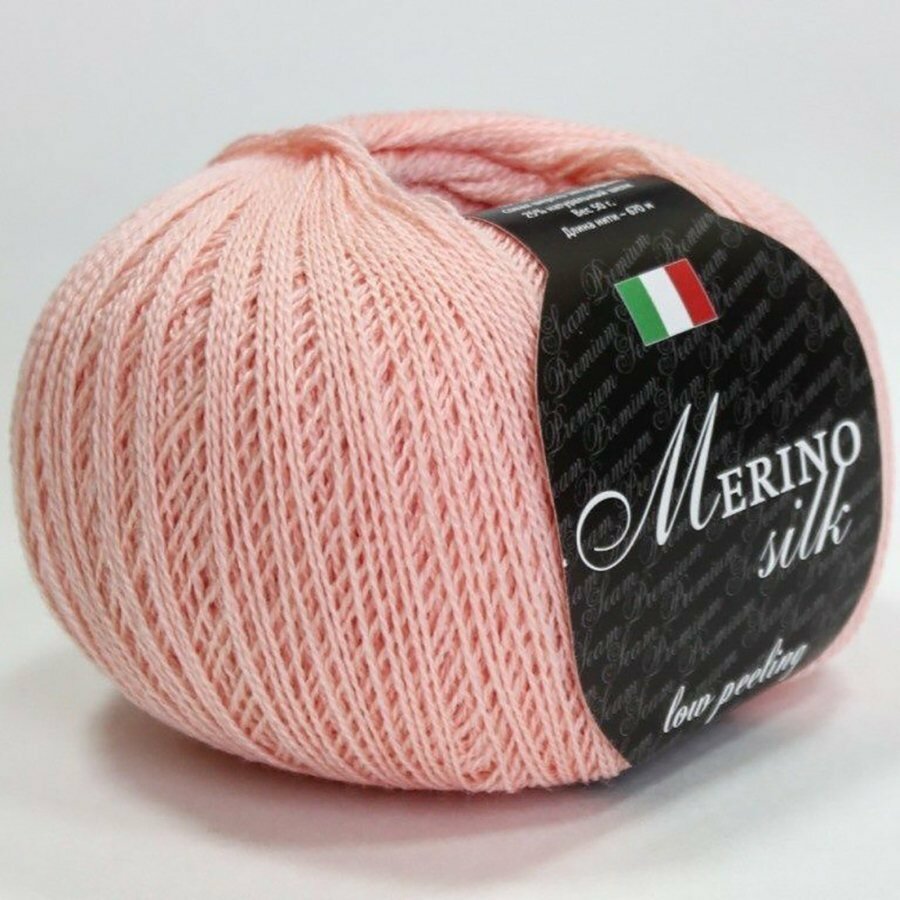 Пряжа Seam MERINO SILK 06 нежно розовый (2 мотка)