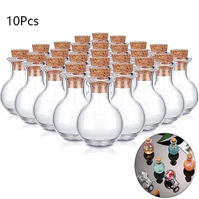 Мини-бутылки из стекла 10 шт.