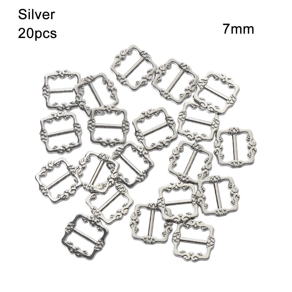 Металлические кнопки для кукол 20 шт. Серебряный, 7mm Silver