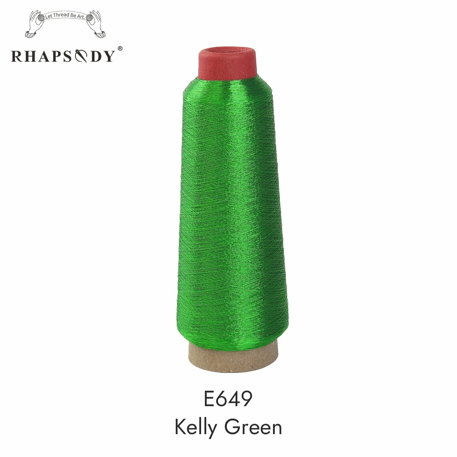 Нить Rhapsody Kelly Green E649, металлическая, 3000м