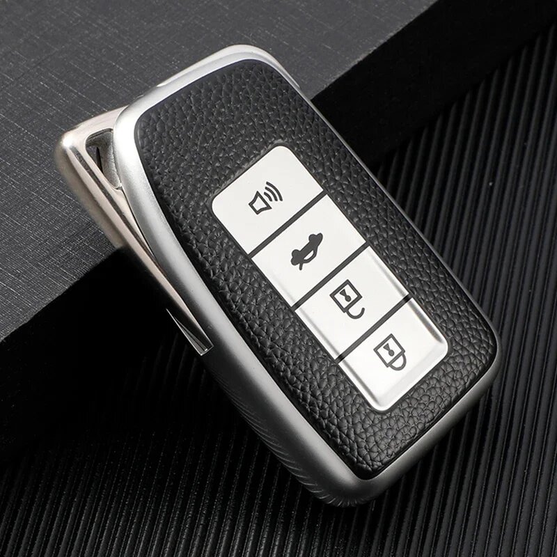Чехол для ключа Lexus NX RX ES silver, 4 кнопки
