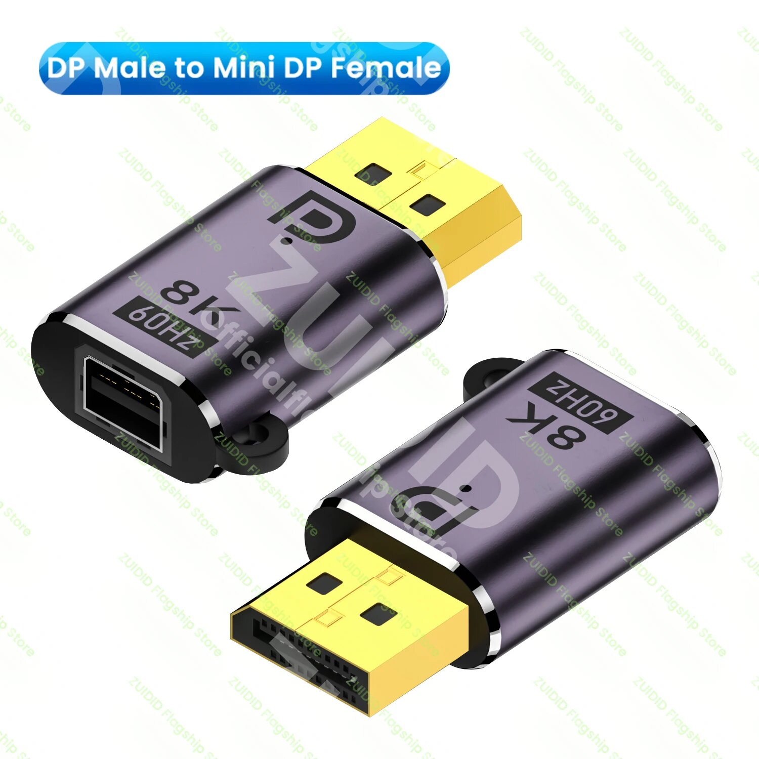 Адаптер DP Male to Mini DP Female, Цвет: T3, 8K 60Hz