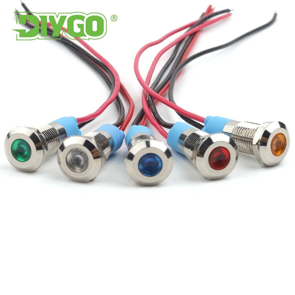 Водонепроницаемый светодиодный индикатор DIY GO 6 мм 110V-220V Blue