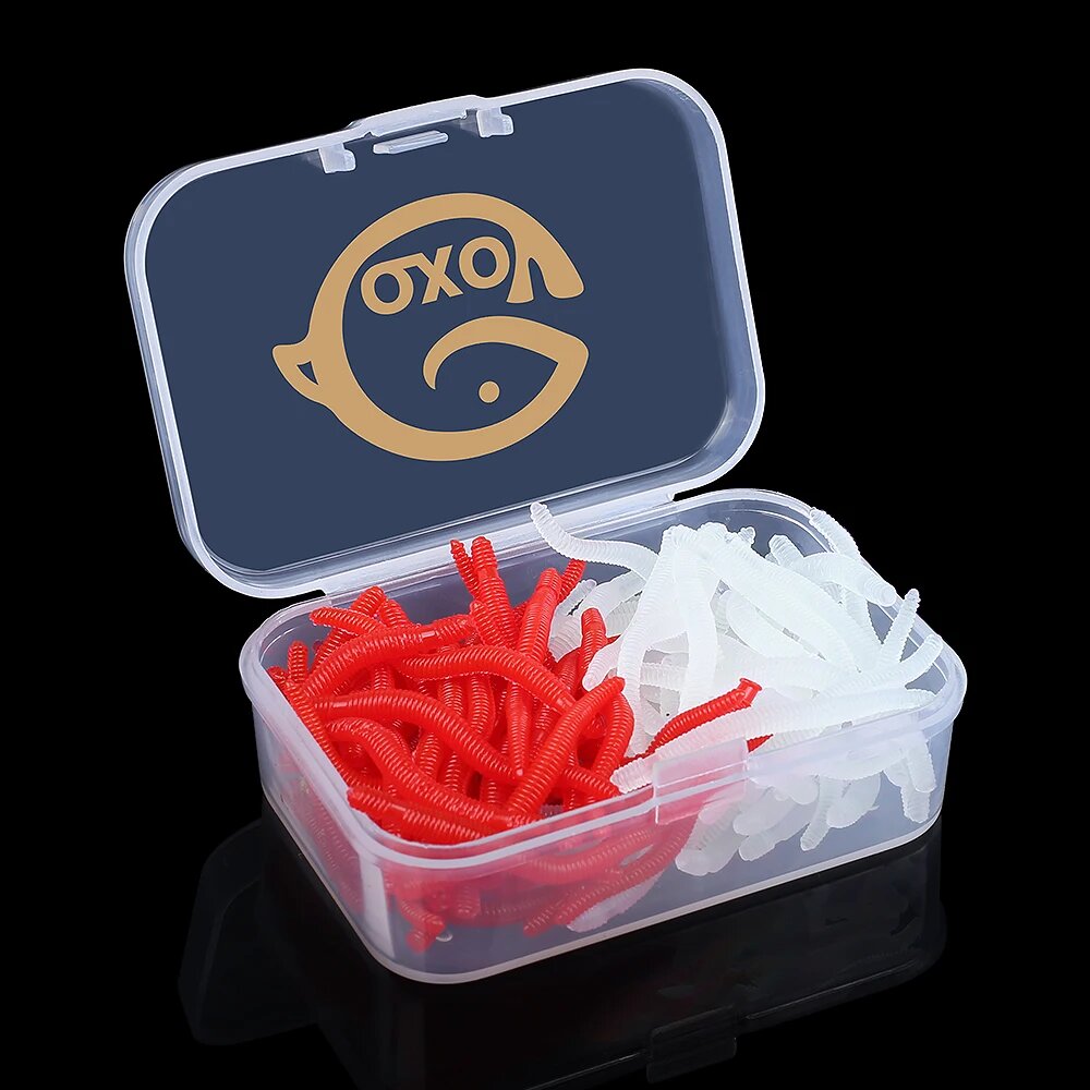 QXO Красный мягкий силиконовый червяк 35мм Красный, 100 pcs, Have Box