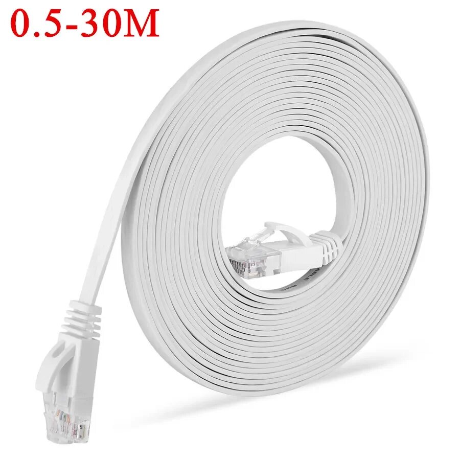 Плоский Ethernet-кабель CAT6, 1.5M, Белый