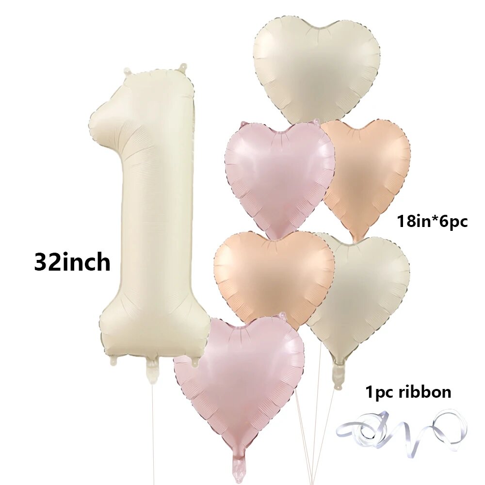 1/8 шт. кремового цвета, воздушные шары с номером в форме сердца, 1-9, цифровой фольгированный гелиевый шар для девочек, детей и взрослых, украшение для вечеринки в честь Дня Рождения, свадьба