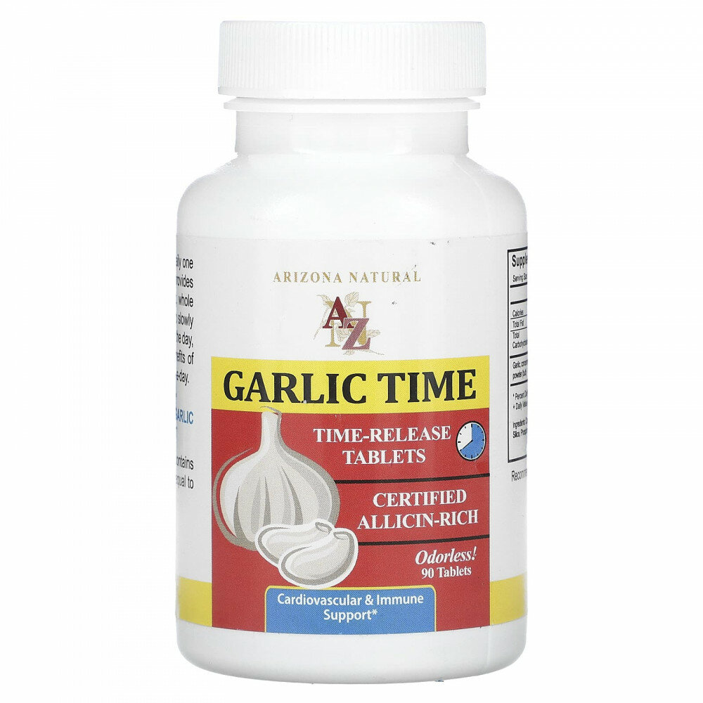 Arizona Natural, Garlic Time, 90 таблеток (600 мг в 1 таблетке)