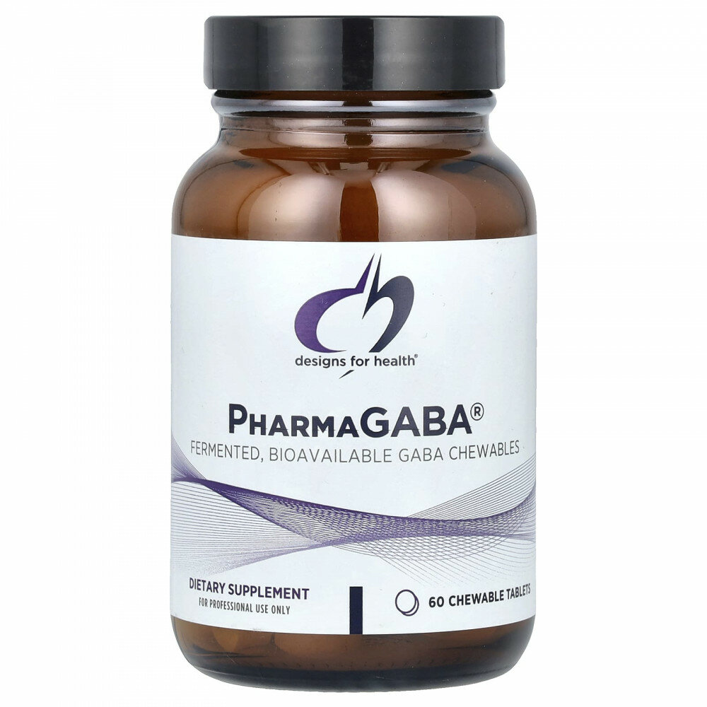 Designs For Health, PharmaGABA®, 60 жевательных таблеток (100 мг в 1 таблетке)