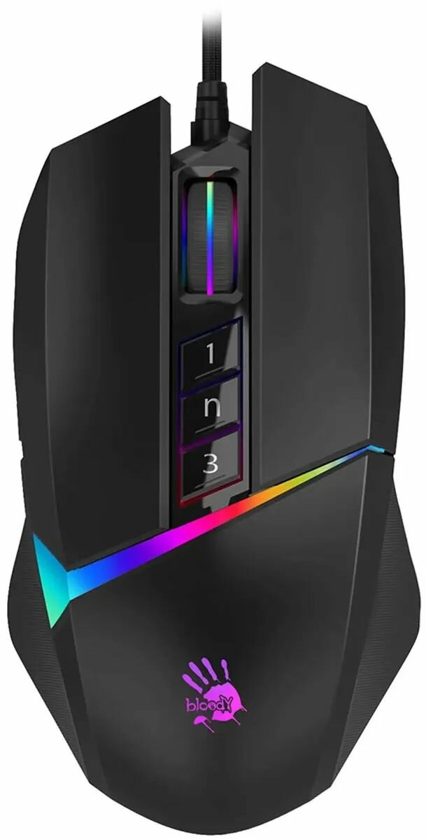 Игровая мышь A4Tech Мышь Bloody W60 Max черный оптическая (10000dpi) USB (10but)