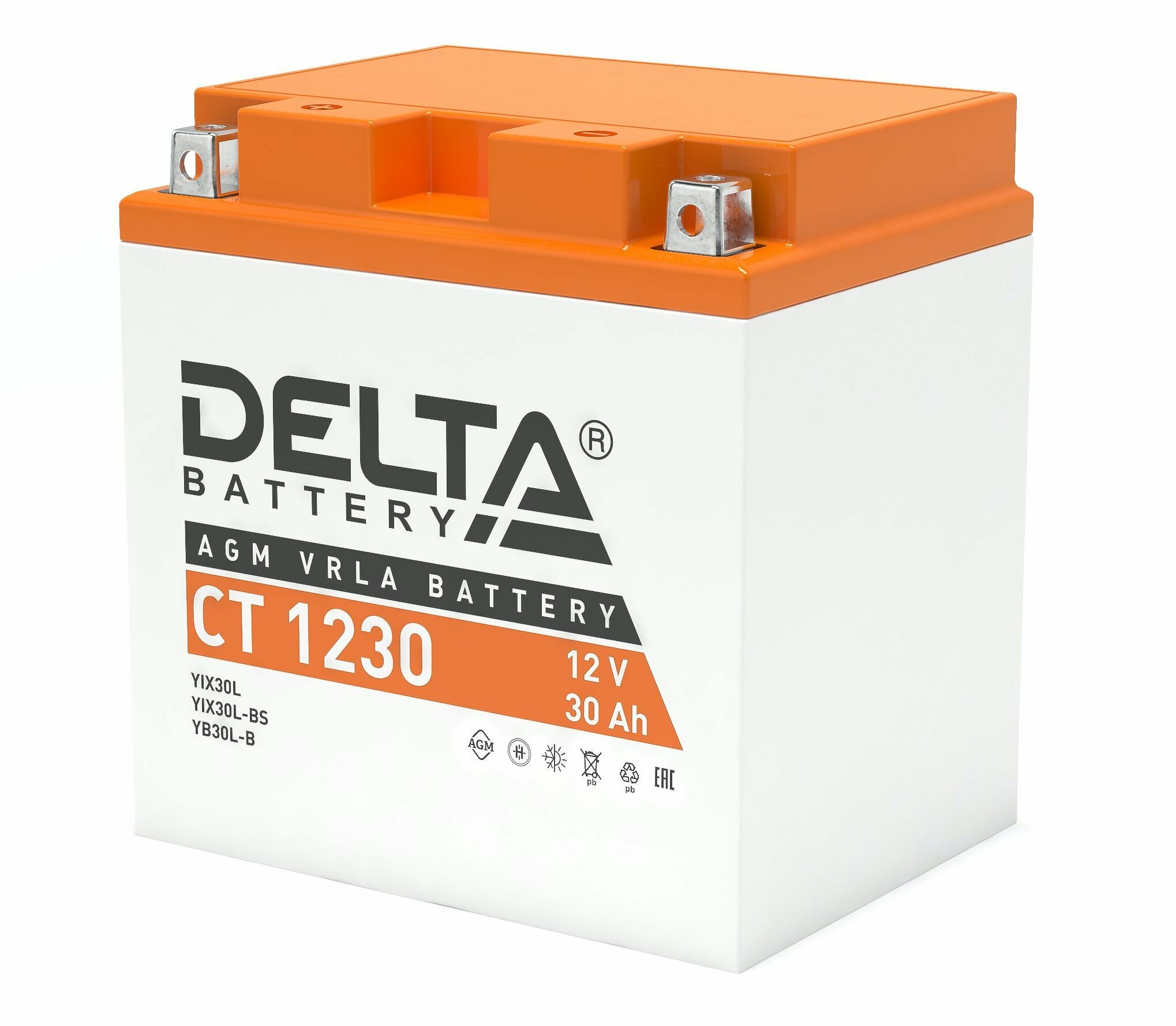 Delta CT 1230 12В 30Ач Аккумуляторная батарея для мототехники (YIX30L, YIX30L-BS, YB30L-B)