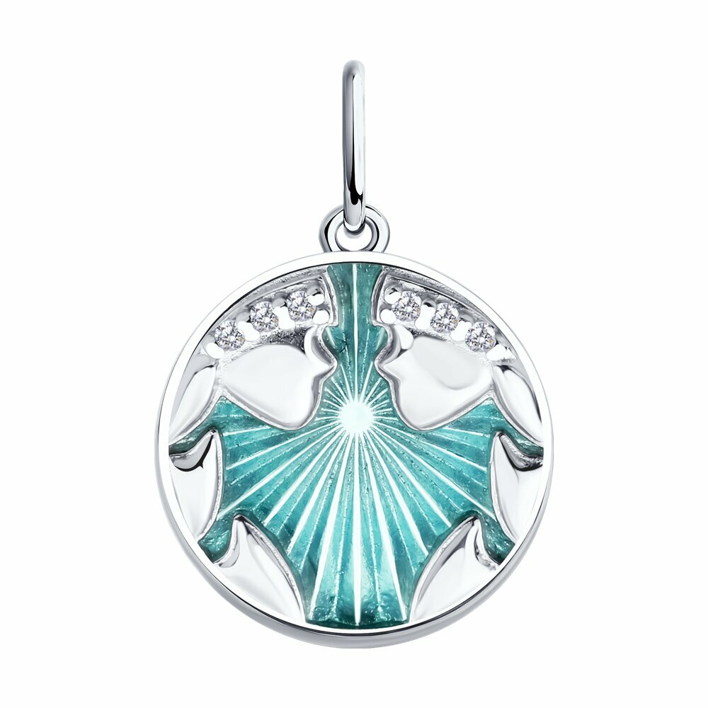 Подвеска, серебро, 925 проба, родирование