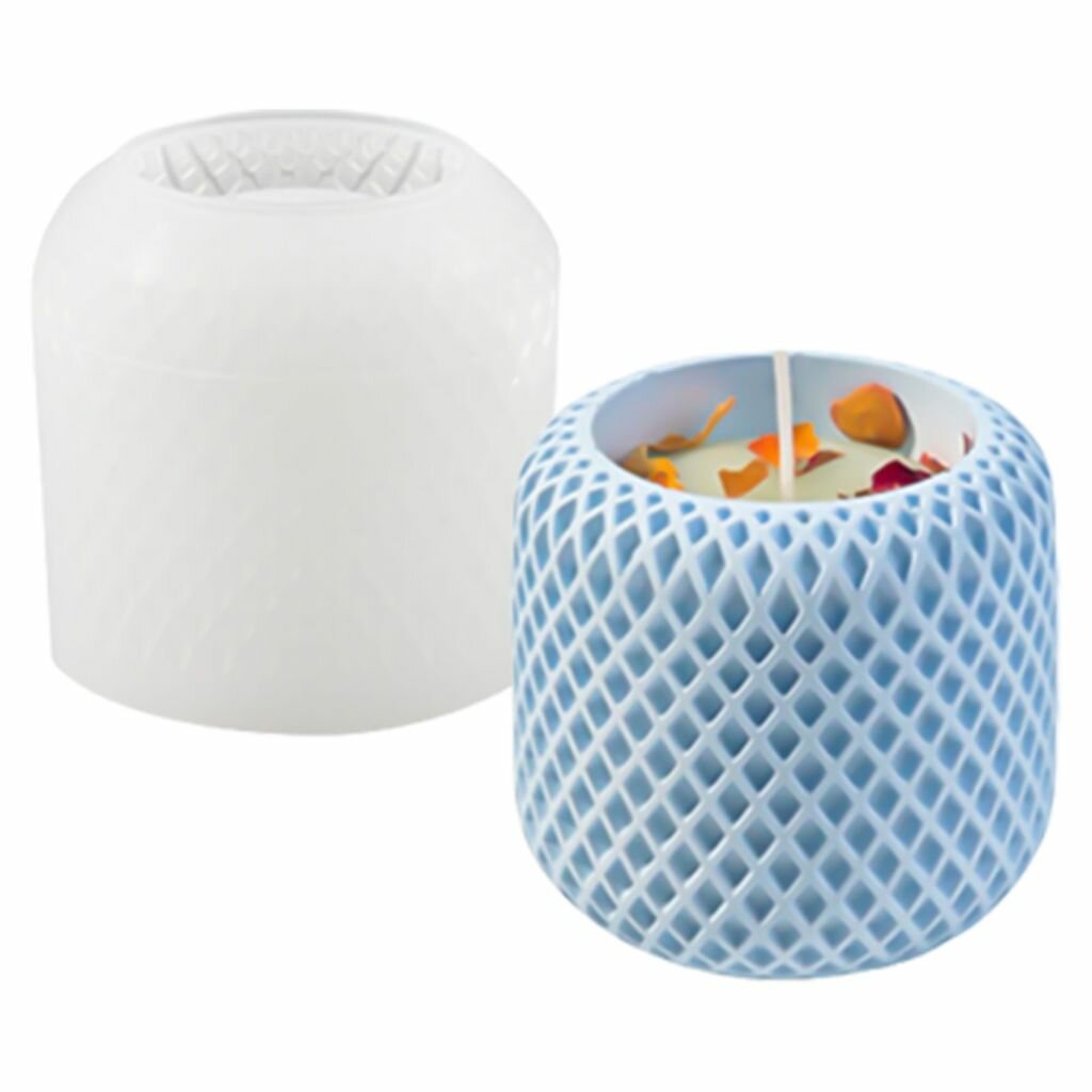 Силиконовая форма для свечей круглая с уникальным рельефом, термостойкая форма-подсвечник для ручной литьевой свечи, эпоксидной смолы и декора, многоразовая молд для творчества и домашнего декора