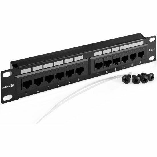 Патч-панель Exegate EPP3-10-12-8P8C-C6-110D (EX297319RUS)