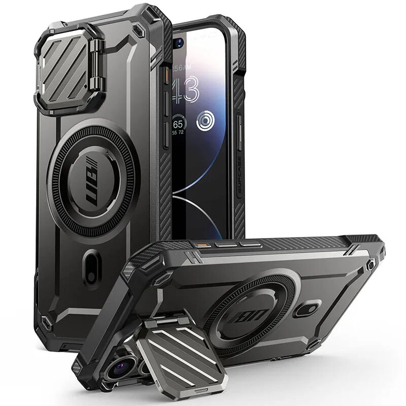Чехол SUPCASE UB Mag XT для iPhone 15 Pro Max 6.7" 2023, прочный, с защитой камеры и Черный, Black