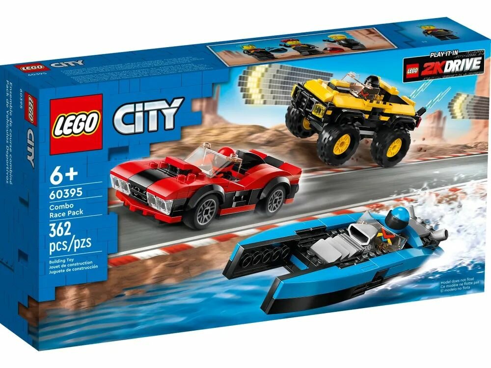 LEGO CITY Конструктор, Лего 60395 Комбинированный гоночный набор