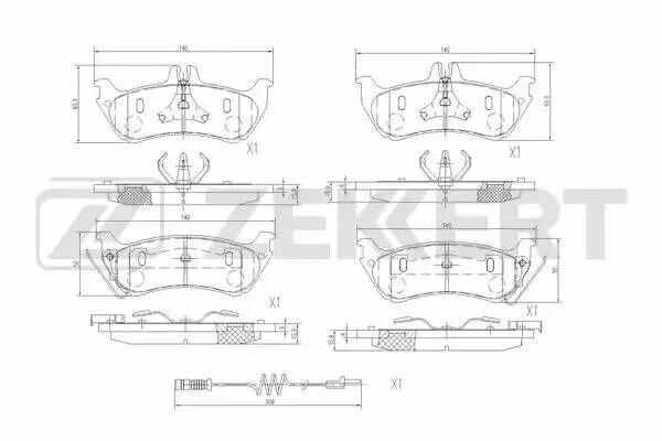 Колодки торм. диск. задн. MB M-Class W163.