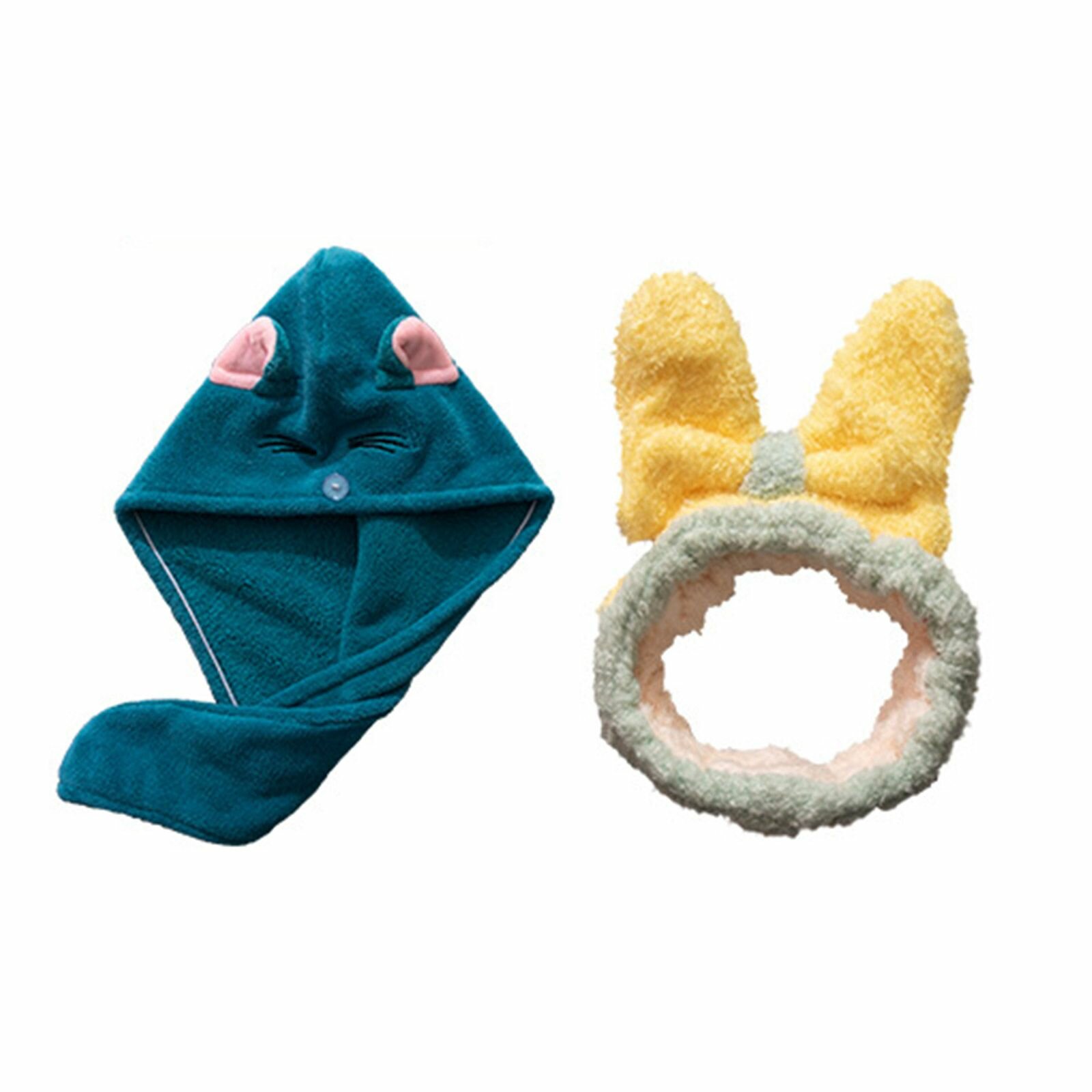 Полотенце для сушки волос с повязкой на голову, 2 шт./компл. Быстровпитывающая лента мытья лица