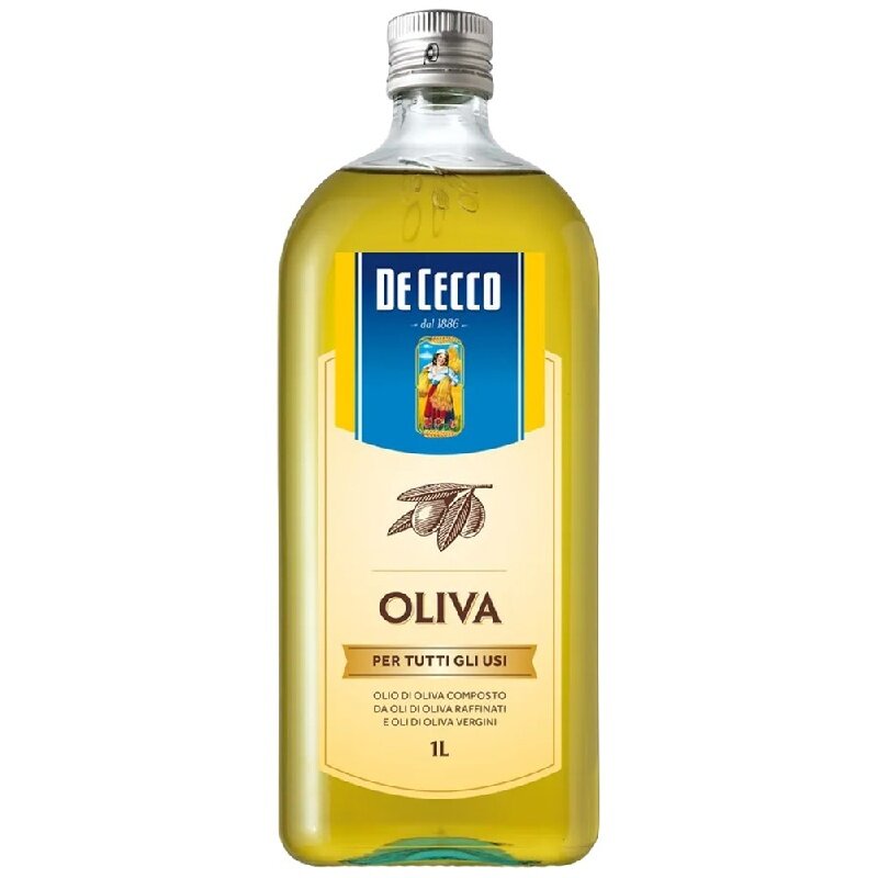 Масло DE CECCO OIOL DI OLIVA оливковое рафинированное /стекло/ 1л