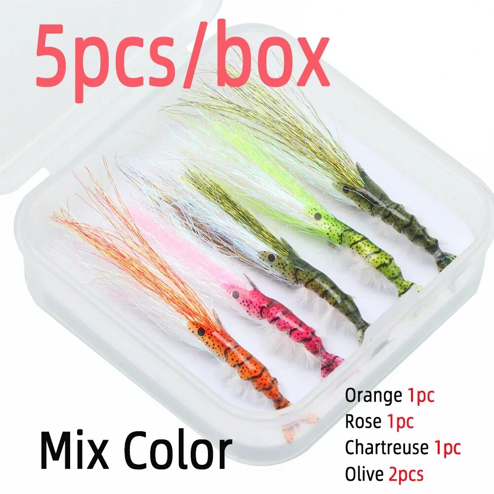 Vampfly Ледяной дуб креветки Fly Scud Fly для форели Size 10, Mix Color