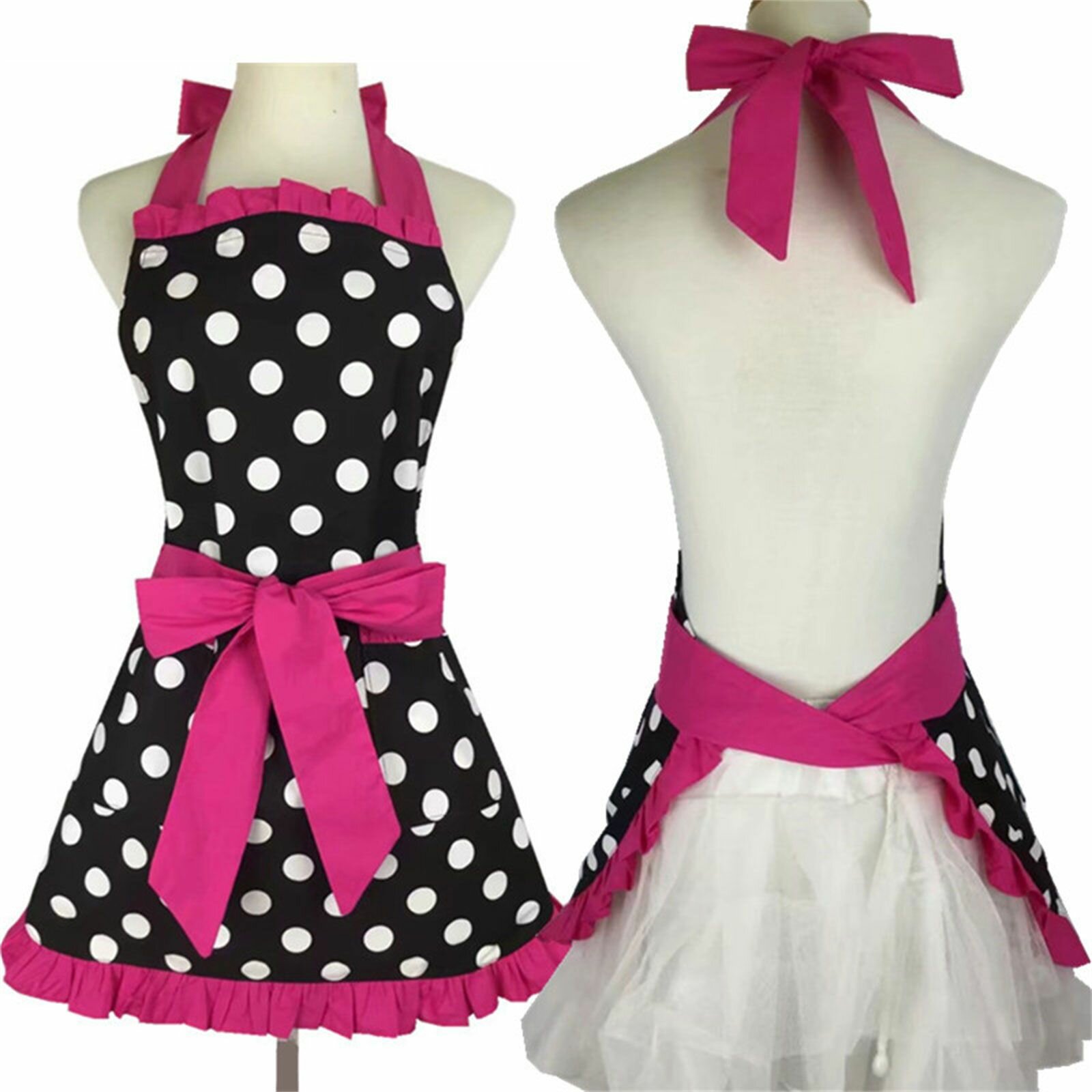 Кружевной круглый художественный фартук с карманом и регулируемым поясом на шее