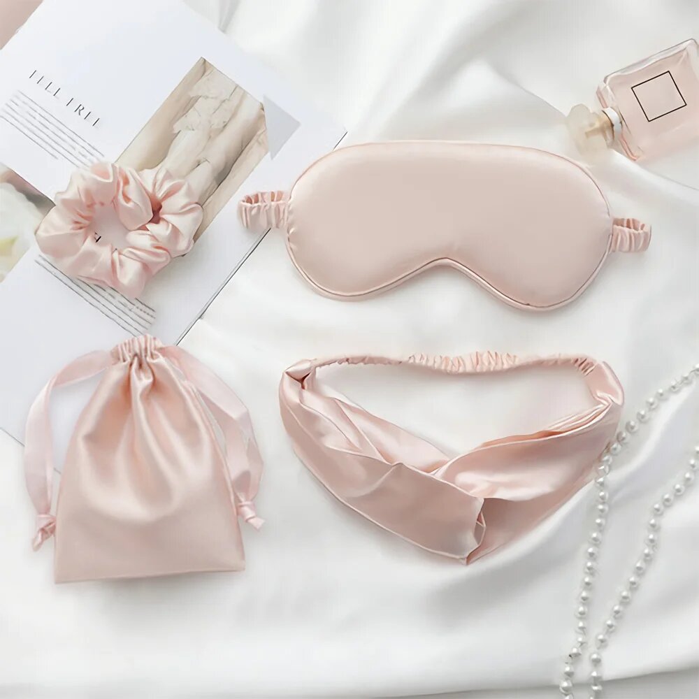 Маска для сна из искусственного шелка, Fresh pink M, 4 шт.