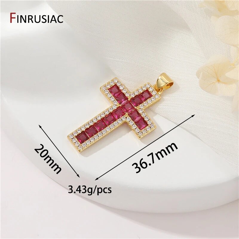 Золотое ожерелье с крестом FINRUSIAC 14K Gold Plated