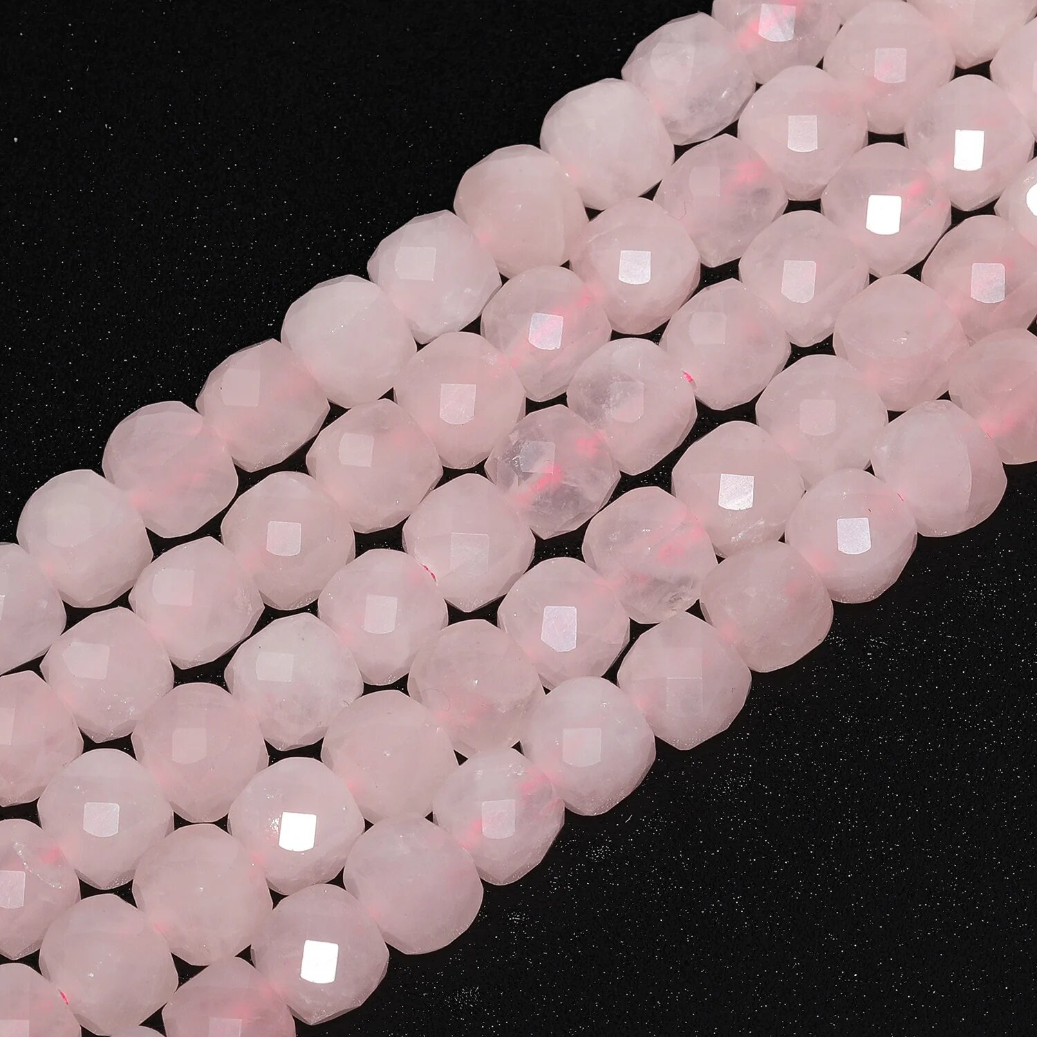 Кубические бусины Турмалин Аметист Морганит Гранат Лаванда nociuciu Розовый, rose quartz