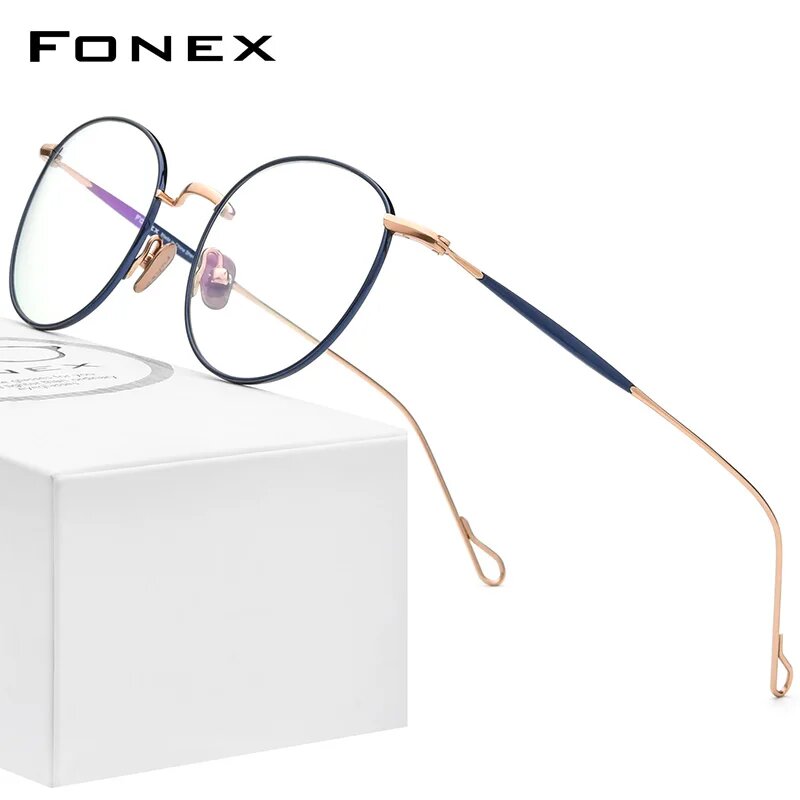 FONEX круглые очки Blue Gold, 85645