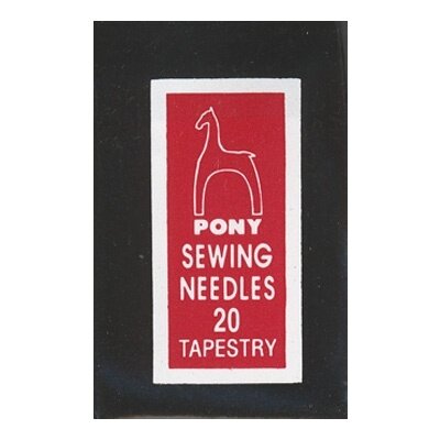 Швейные иглы PONY "Tapestry" Золотое ушко, ручные, для гобеленовых и трикотажных тканей, размер 20, в пакете, 25 шт