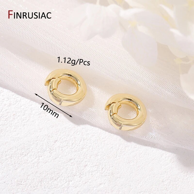 Серьги-кольца FINRUSIAC, 14K позолота, 10 мм