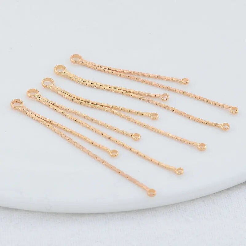 Комплект для изготовления сережек Florainer Tina из латуни цвета золота 4PCS, 14K Gold Color-1